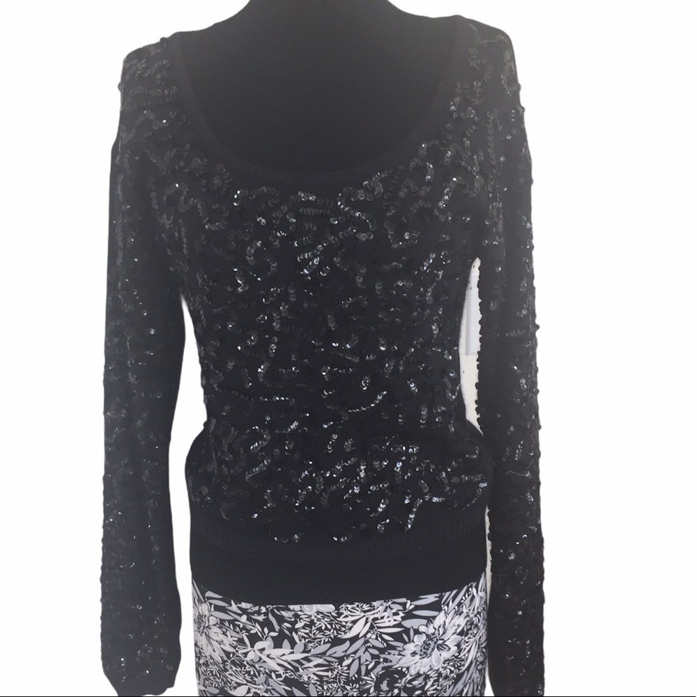 Vintage Samantha Starr Angora Black Sequin Sweater - Gem